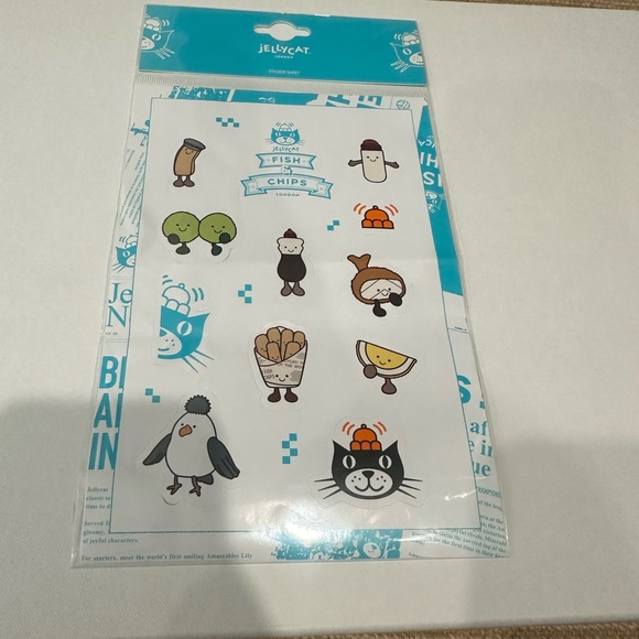 Jellycat | Toys | Jellycat Fish And Chips Sticker Set | Poshmark